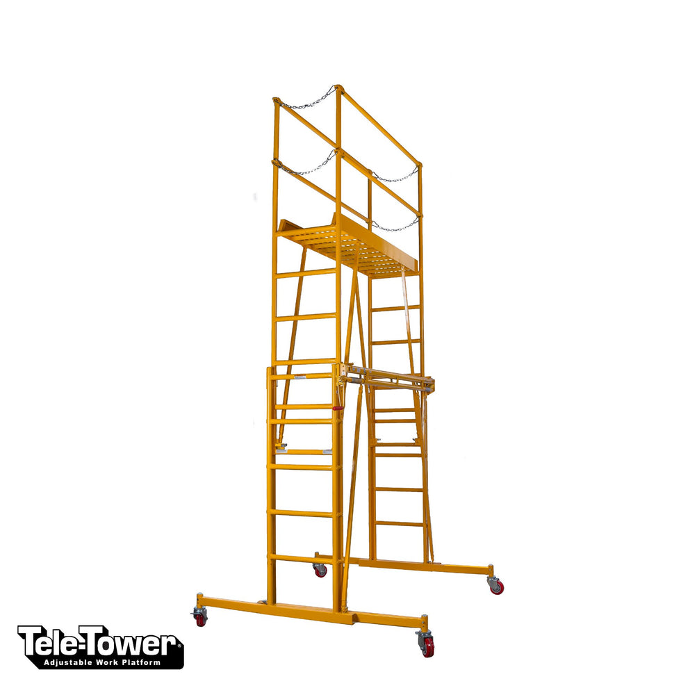 TELE-TOWER® MODEL 1101 ADJUSTABLE WORK PLATFORM 11 FT 1000 LBS 6'X19 ...